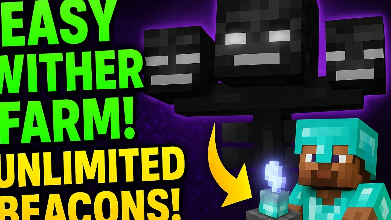 Unlimited Beacons in Minecraft! Wither Fight Under the End Portal 1.21. ...