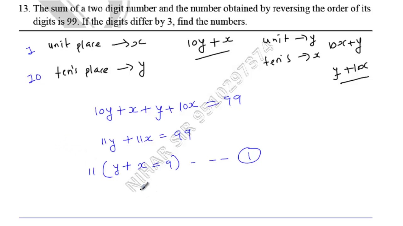 The Sum Of Two Digit Number And The Number Obtained By Reversing The the-sum-of-two-digit-number-and-the-number-obtained-by-reversing-the