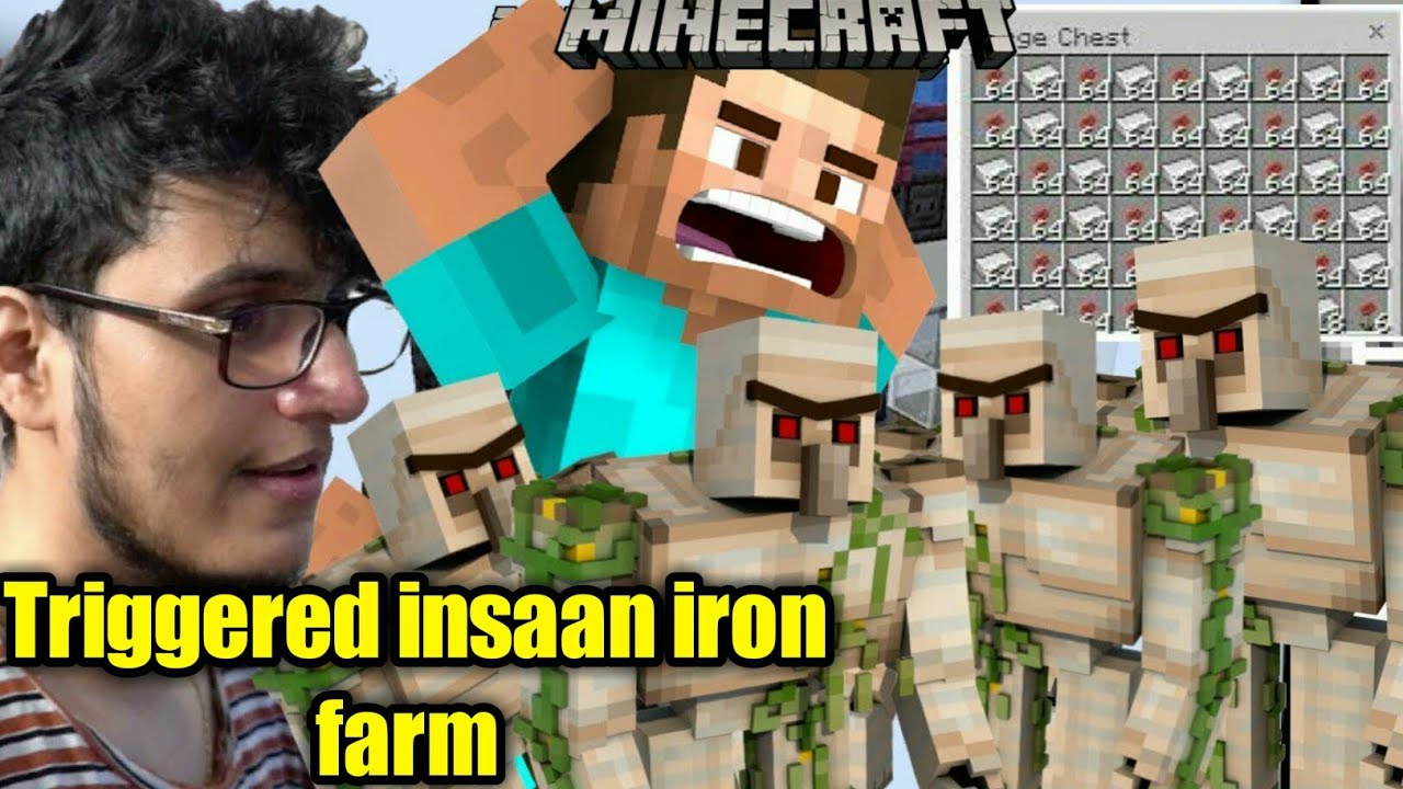 Triggered Insaan making iron farm | live insaan iron farm | infinte ...