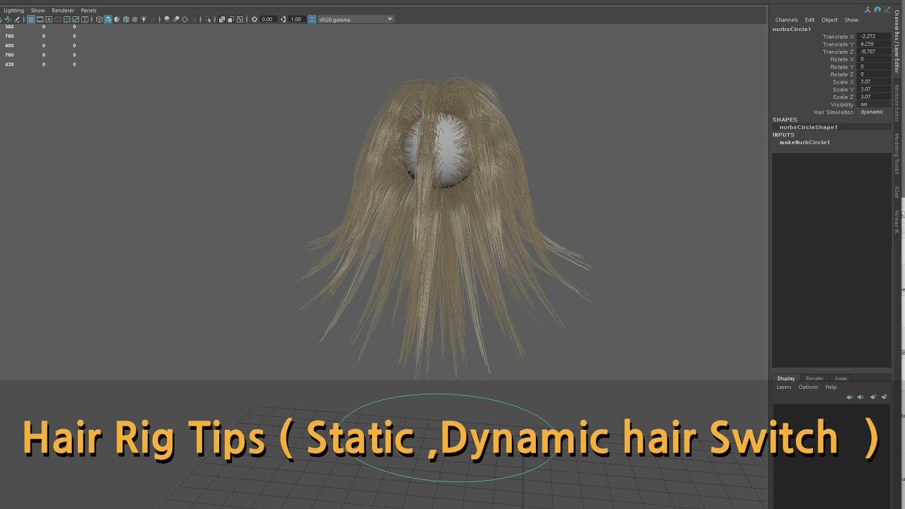 Maya Hair Rig Tips ( Static ,Dynamic hair Switch ) - YouTube