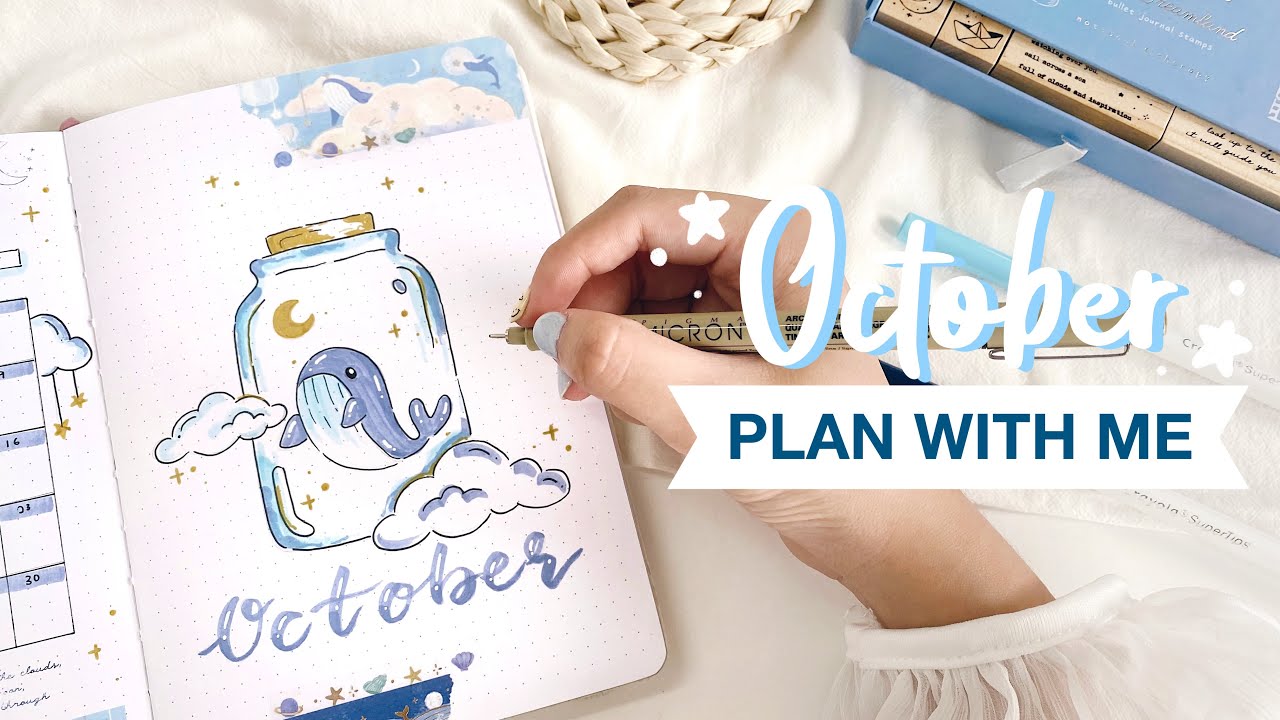 🐳 plan with me // october 2022 bullet journal setup ft. notebook ...