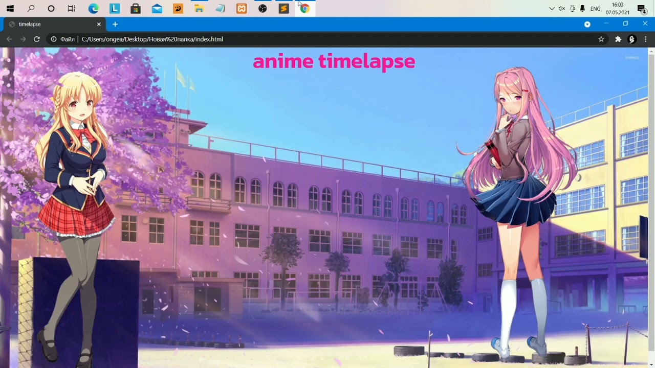 Htmlcss Anime Web Site Timelapse Chill Evening Coding Youtube 9144