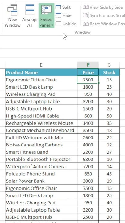Lock Rows & Columns Easily with Excel Freeze Panes|| #excel - YouTube
