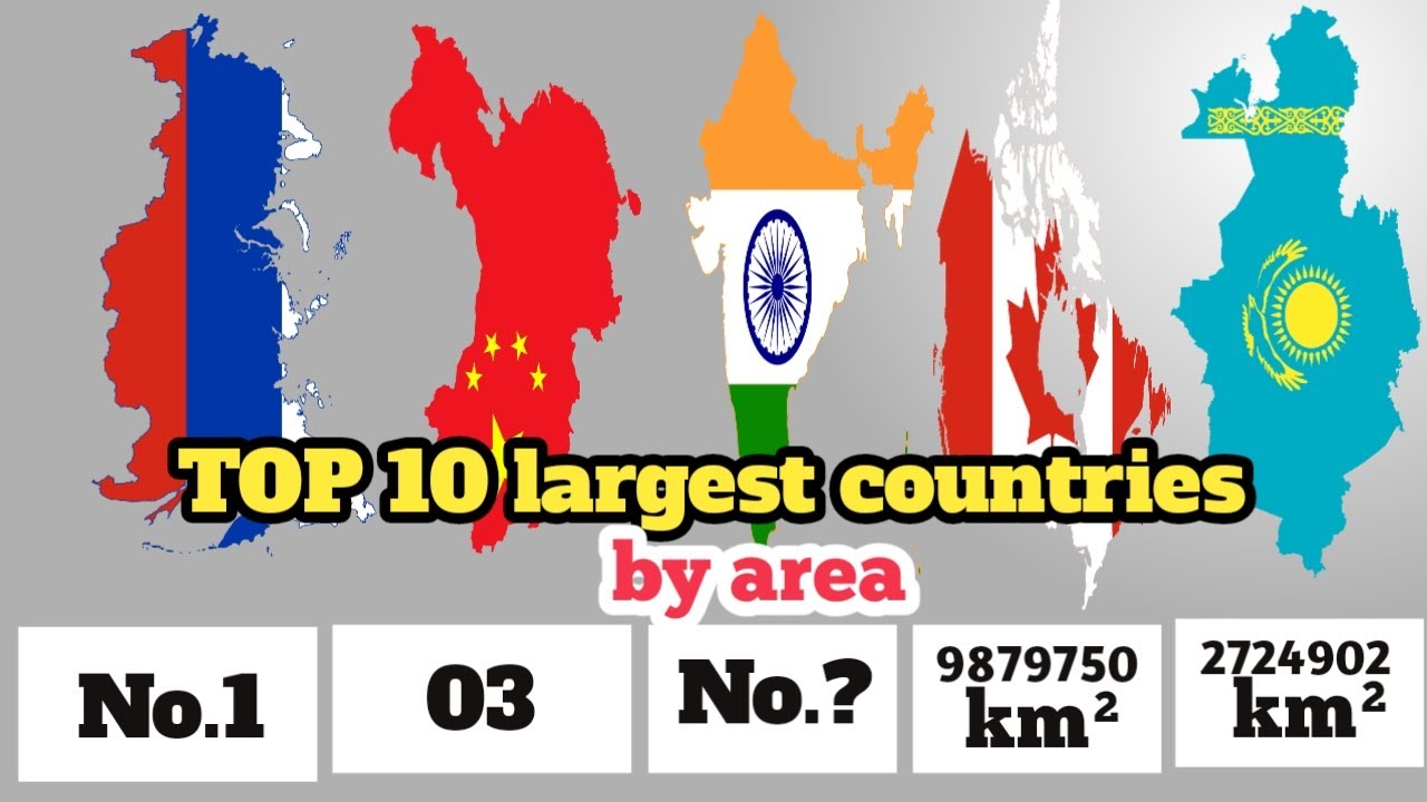 top 10 largest countries in the world by area - YouTube