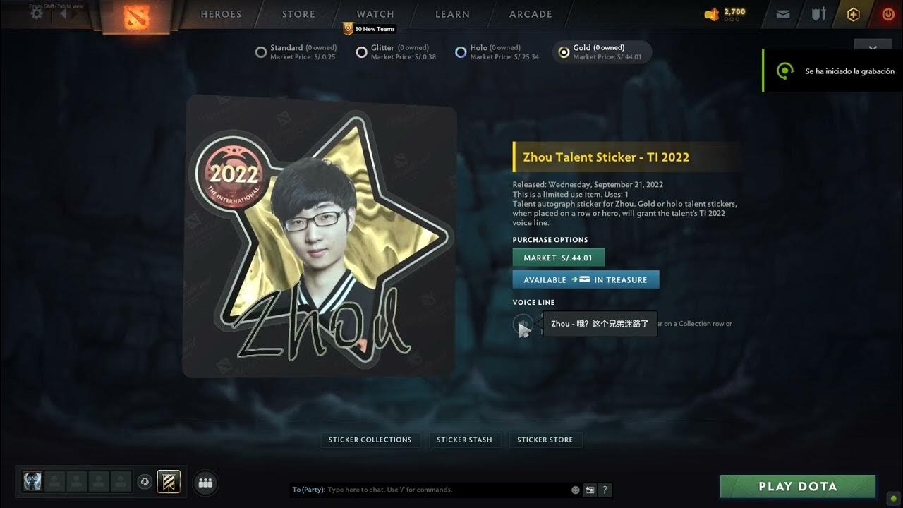 Zhou chinese talent voice line 2022 dota 2 - YouTube