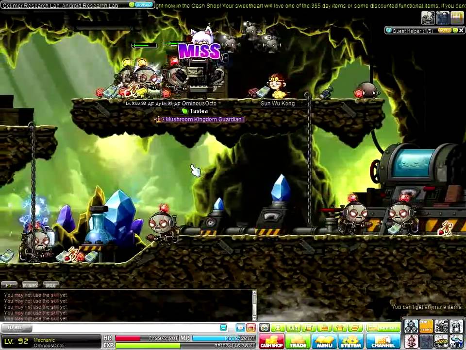 MapleStory Level 92 Mechanic Training at Flamethrower Robots - YouTube