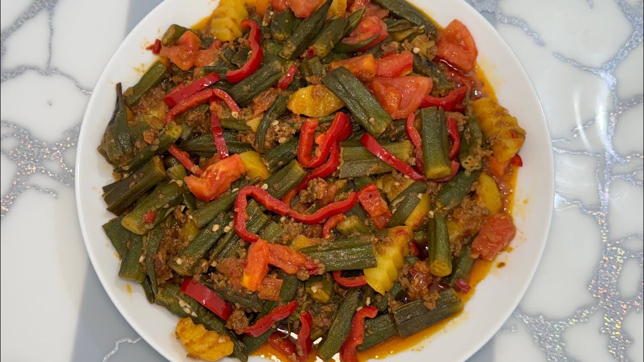 Afhan bamia Simple Okra (Recipe) آموزش تهیه قورمه بامیه - YouTube