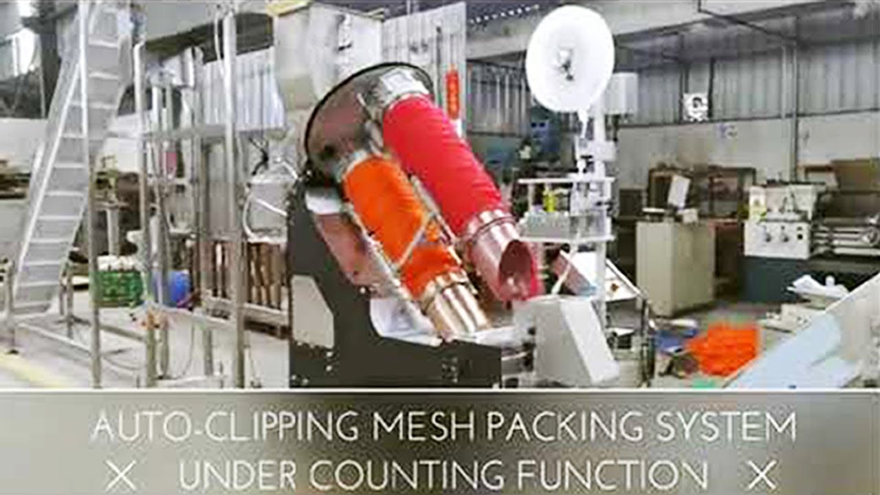 automatic clipping mesh bags packing system potato onion bagging ...