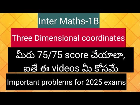 Inter Maths-1B - Three Dimensional coordinates - Important problems for ...