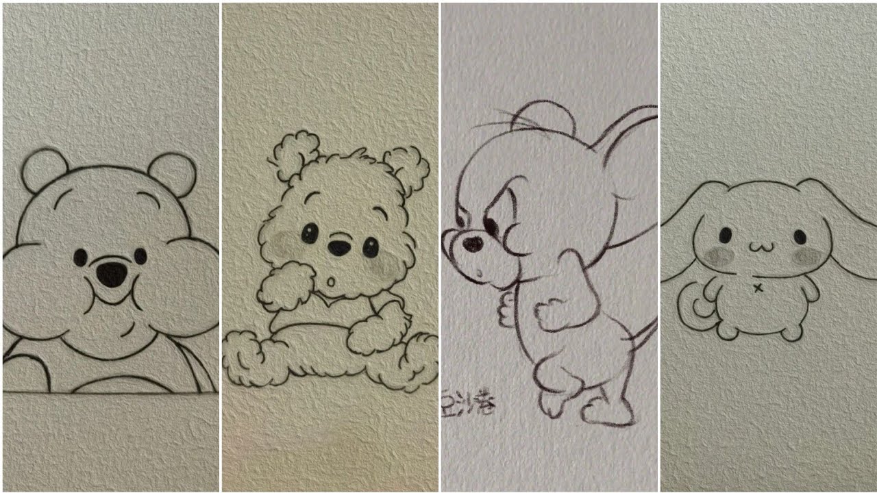 How to Draw Cute Cartoons and bears | Drawing ideas💡 - YouTube