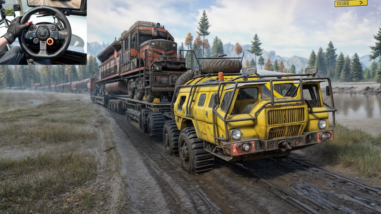 Zikz 612H - Towing a Big Heavy Cargo Train Load on a Muddy Road ...
