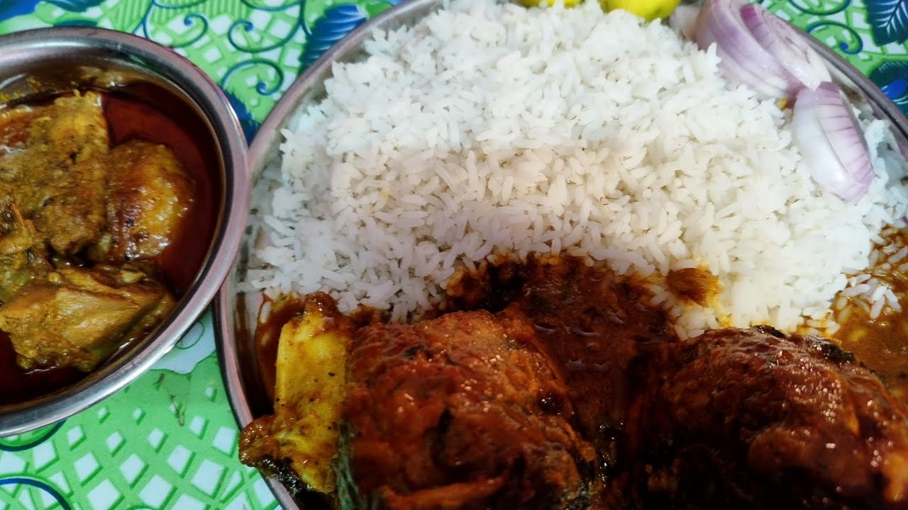 Fish head, chicken curry, salad || Eating show🤤 - YouTube