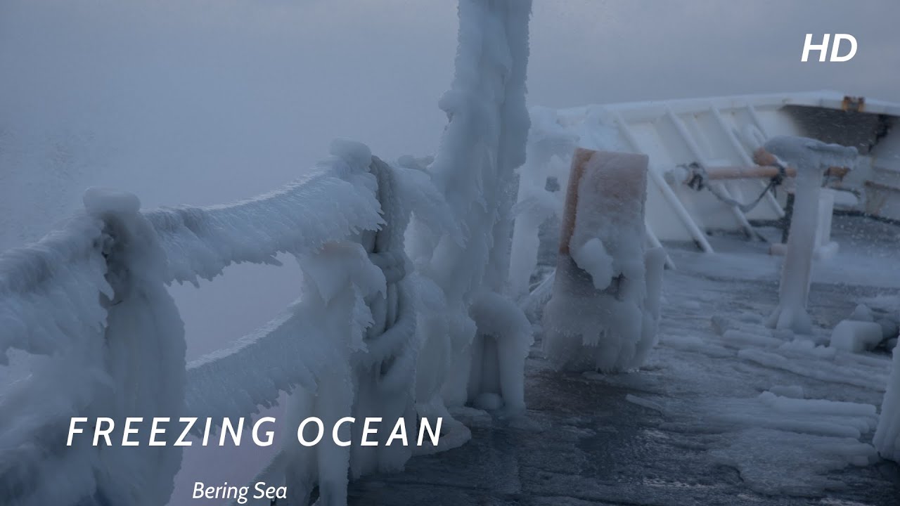 Winter in the Bering Sea || 4K || Freezing Ocean || Pancake Ice ...