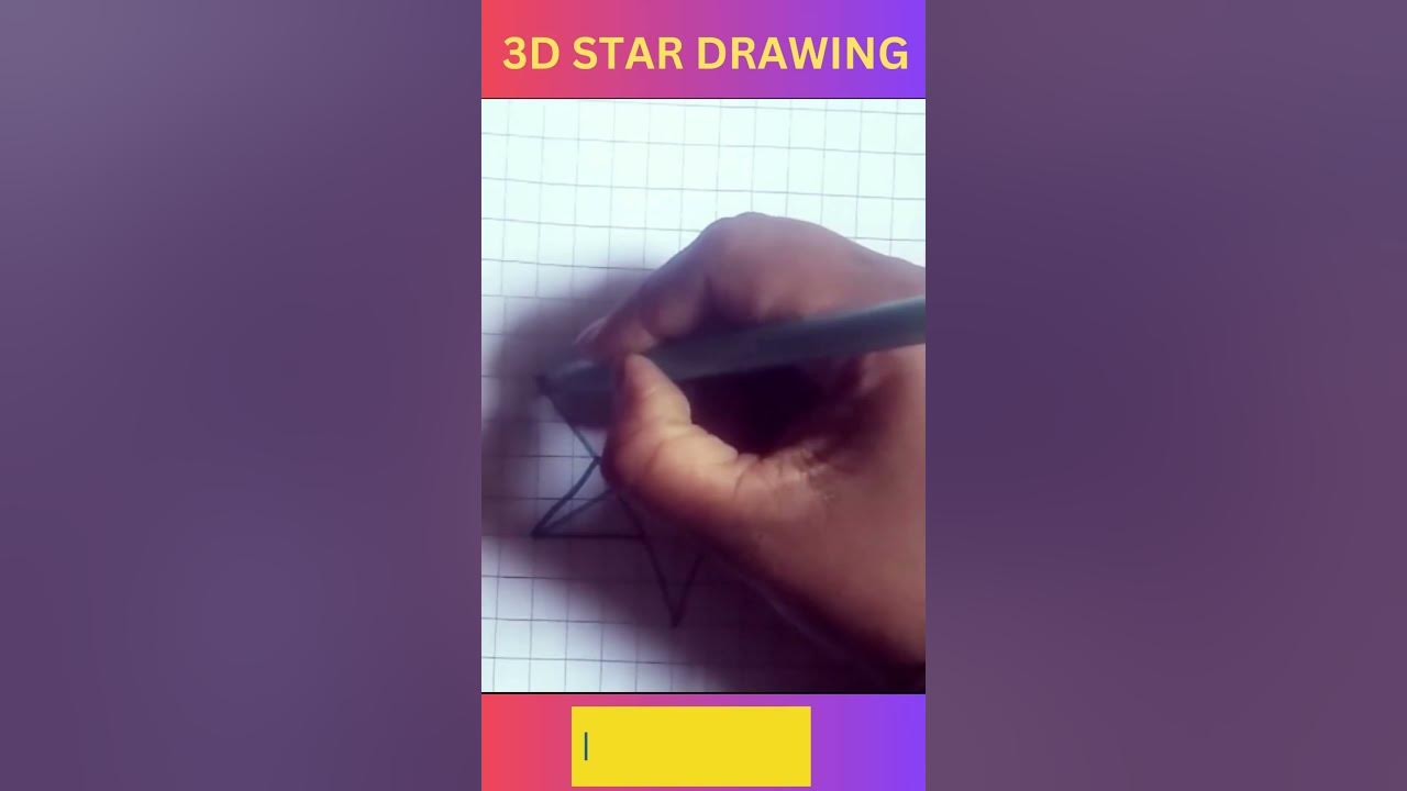 3D STAR DRAWING | HOW TO DRAW A 3D STAR | #youtubeshorts #3ddrawing ...