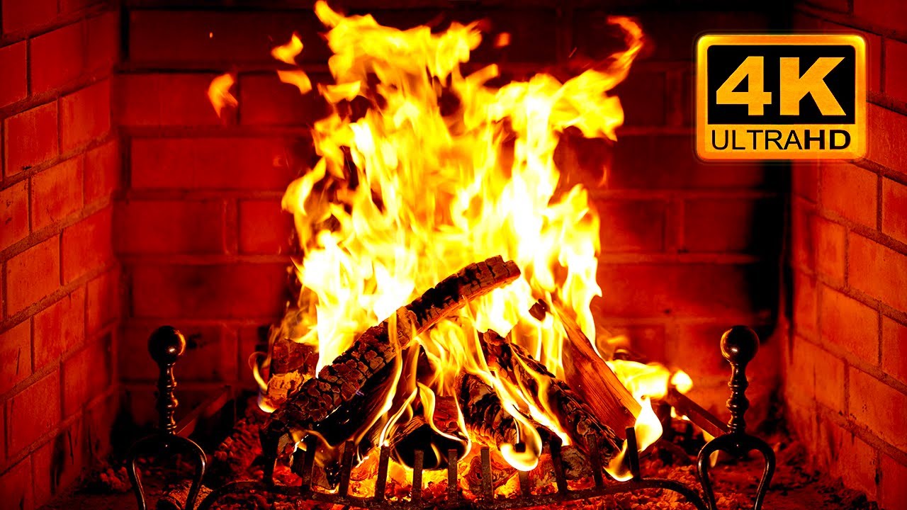 🔥 Fireplace 4K (12 HOURS). Cozy Fireplace with Burning Logs and ...