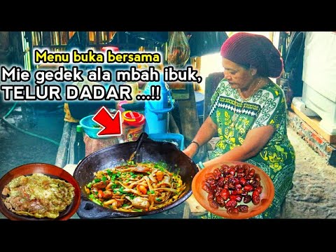 Menu buka puasa hari ini, Mbah ibuk Masak sederhana buat keluarga MIE GEDHEK telur dadar