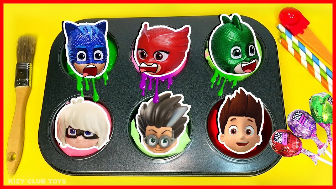 Learn Colors with PJ Masks Slime Paint Colors - PJ Masks Slime Videos ...