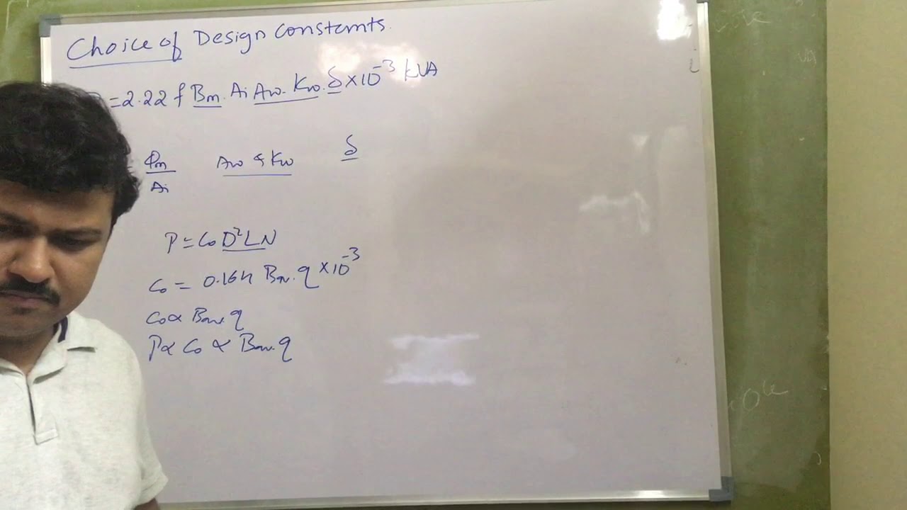 Transformer Design Lec 5 Choice of design constants - YouTube