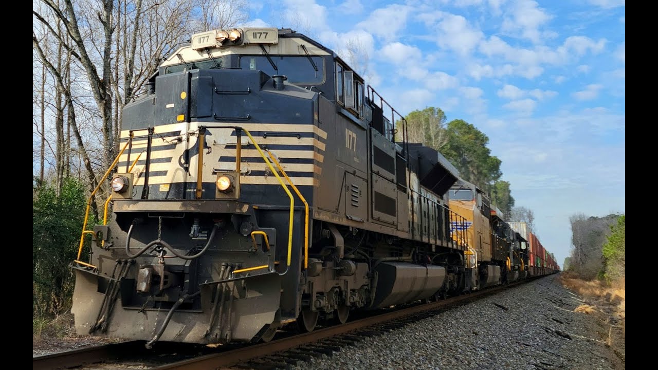 NS 242 in Hopkins with SD70IAC 1177 leading on nice lashup - YouTube