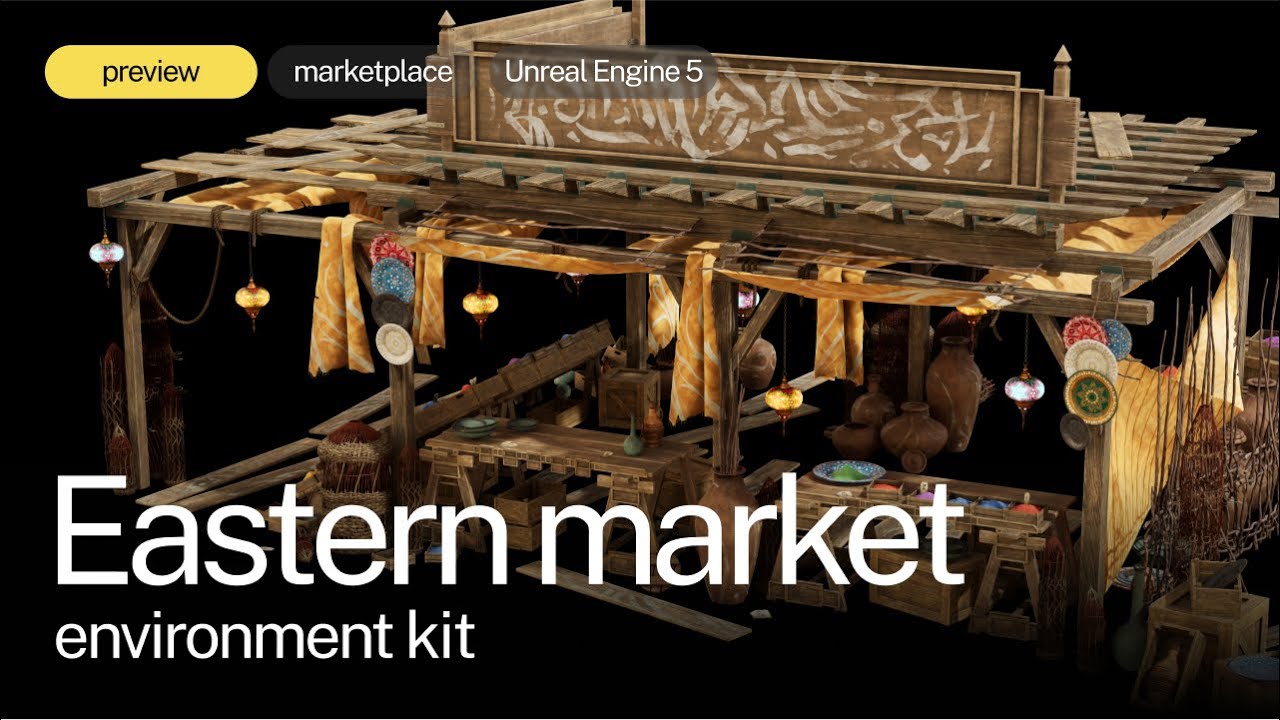 Middle east bazaar 3d environment kit for marketplace - YouTube