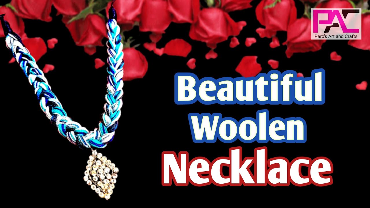 How To Make Wool Thread Necklace | DIY Handmade Woolen Necklace - YouTube