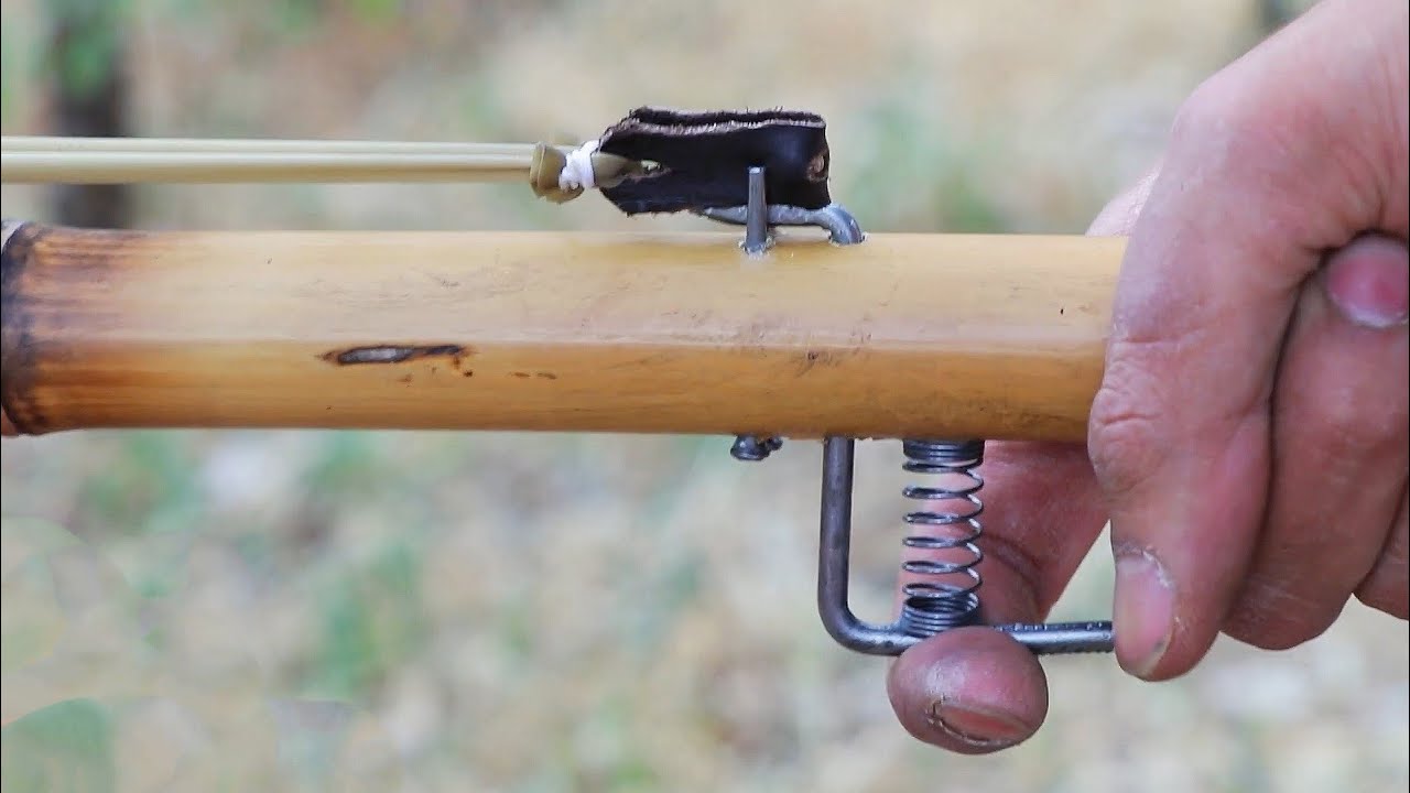 How to make a stic -shaped slingshot with a unique trigger from a nail ...