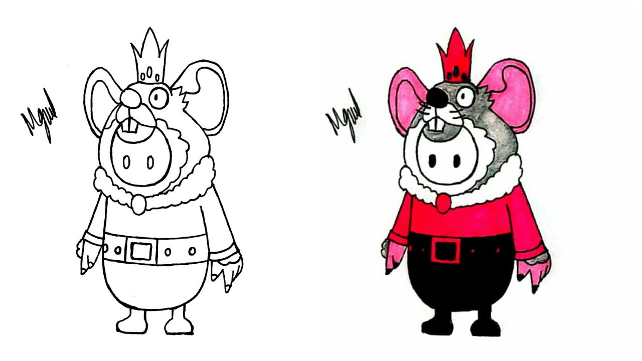 HOW TO DRAW MOUSE KING FROM FALL GUYS - YouTube