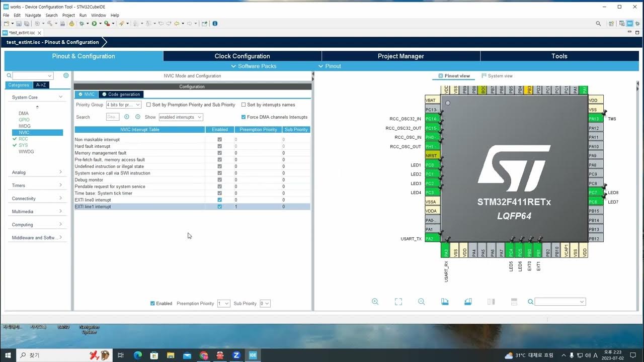 (STM32F411RE)4장 외부인터럽트실습#Cortex-m#임베디드 - YouTube
