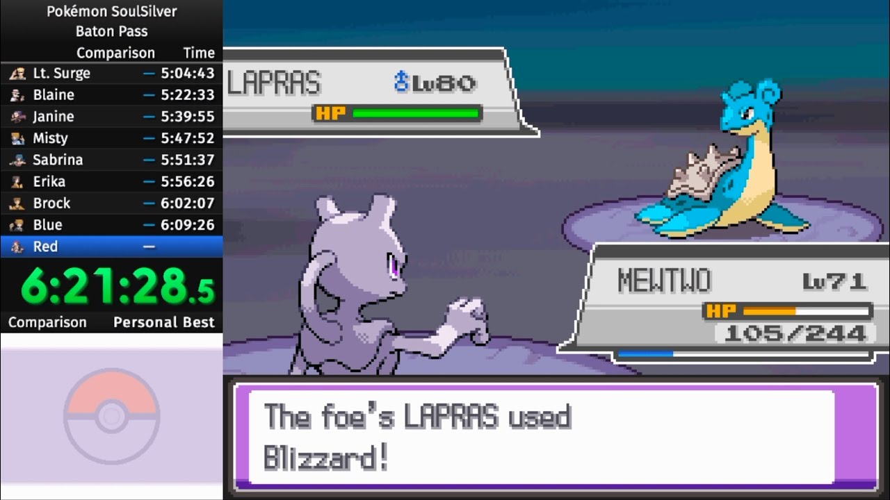 Pokémon SoulSilver Baton Pass race in (6:34:40, 2nd/2) - YouTube