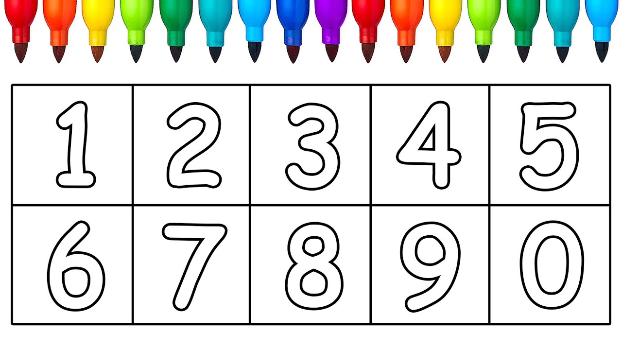 Numbers Coloring Page for Kids, Children - 123 Numbers for Toddlers ...