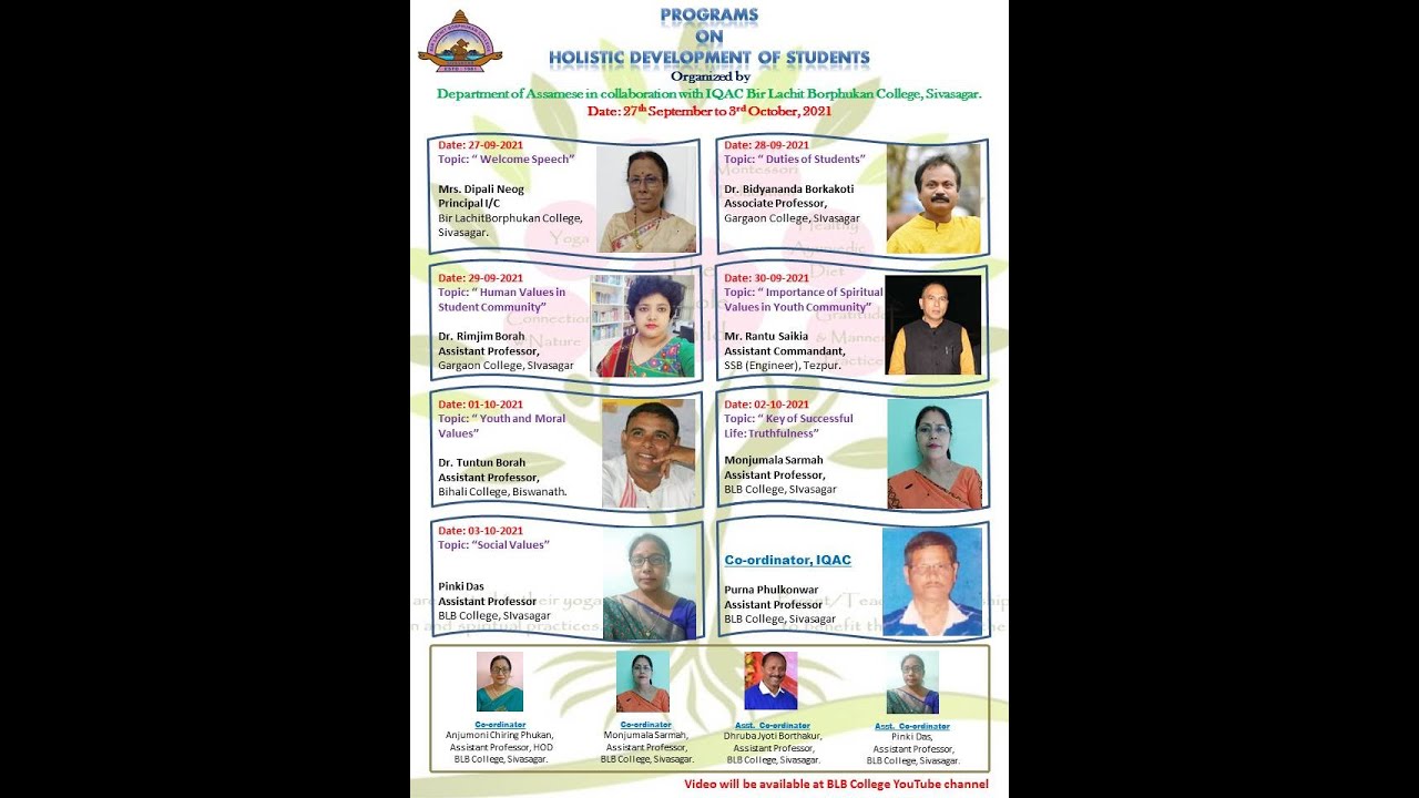 BLB College, Program on Holistic Development of Students - YouTube