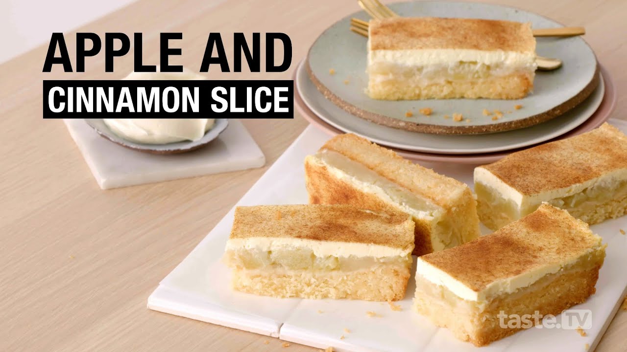 Baked apple and cinnamon slice recipe | taste.com.au - YouTube