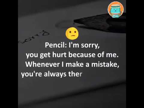 An emotional heart touching conversation of pencil and eraser😢😭😅