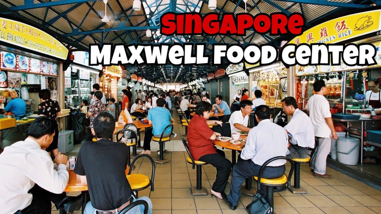 Maxwell food center famous food court in Singapore walking tour {4K ...