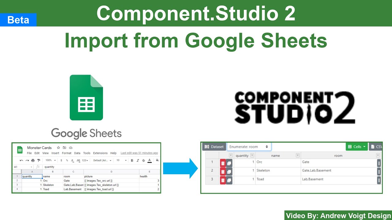 Import Data from Google Sheets - Component.Studio 2 - E9 (Beta) - YouTube