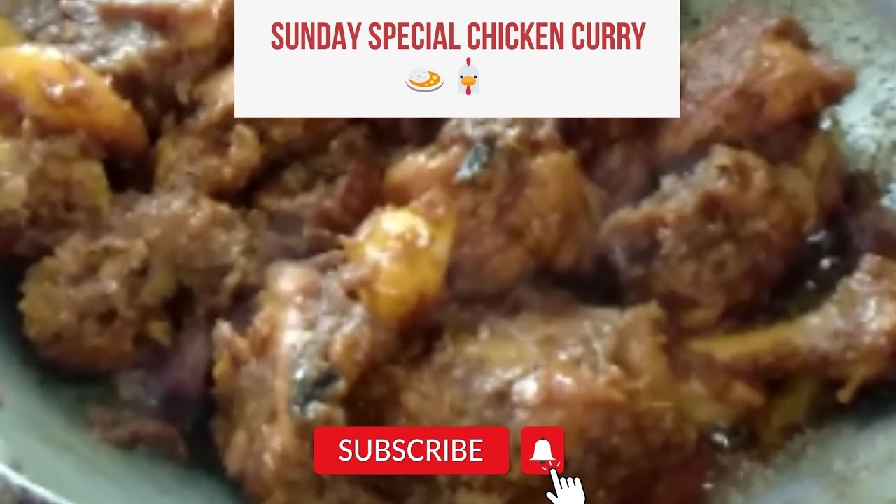 Rabibar dupur jhal chicken ranna|| Sunday Special Chicken curry ...