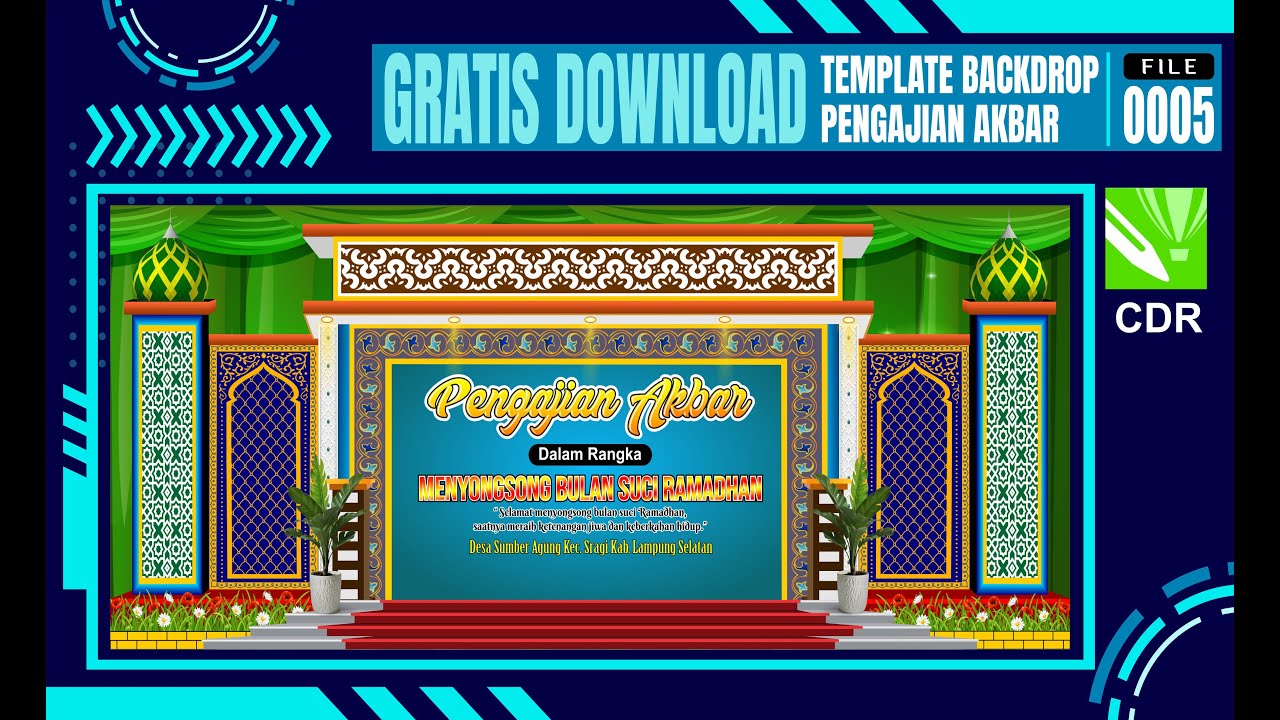 TEMPLATE BACKDROP PENGAJIAN AKBAR | #bannerpengajian #backdrop #Banner ...