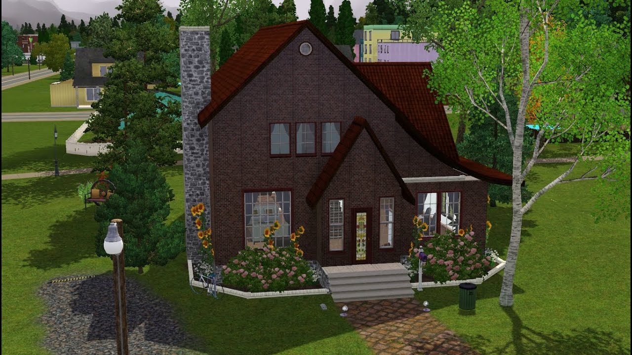 Sims 3 CC Free Red Brick Craftsman House Tour- download in description ...