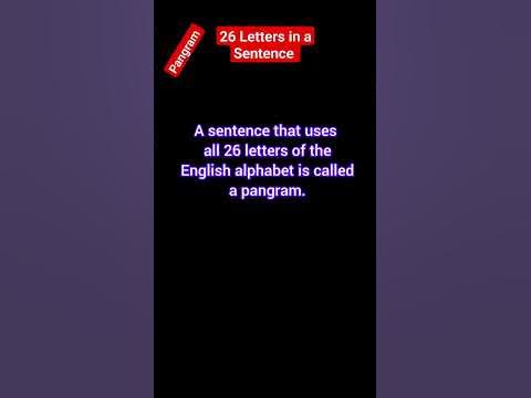 A sentence with all alphabets from a to z|Pangram|Sentence with all the ...