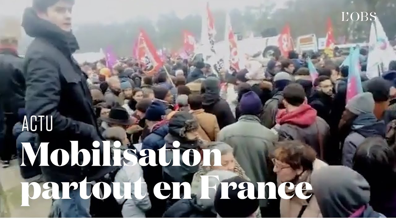 Des manifestations partout en France pour la grève générale - YouTube