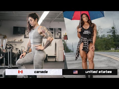NATASHA AUGHEY- Brigitte Goudz- gym girls training- US fitness model vs Canadian fitness model