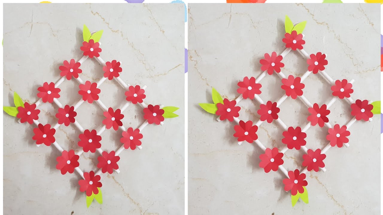 Easy Wall hanging using Paper Straw | Beautiful Wall Hanging Craft ...