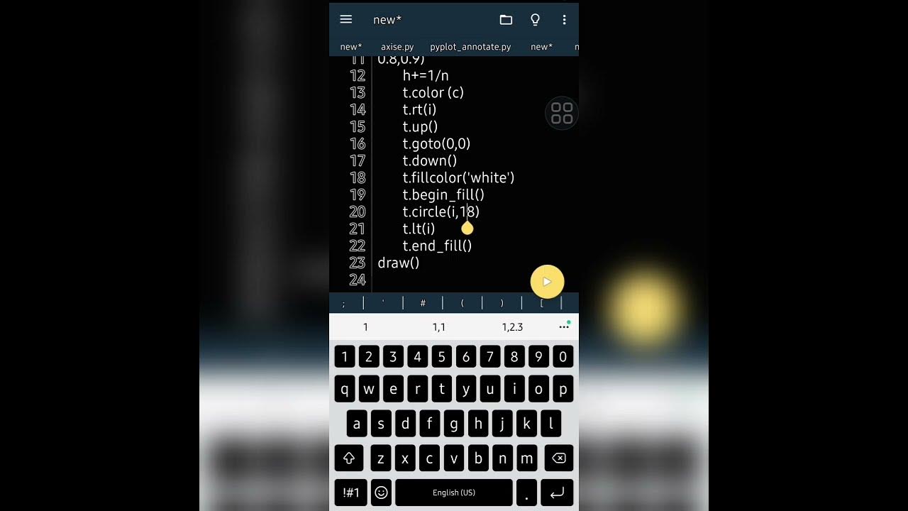 #turtle import #created mobile #python program #smile 🤗🤗🤗🤗🤗😇😇😇😇😇 - YouTube
