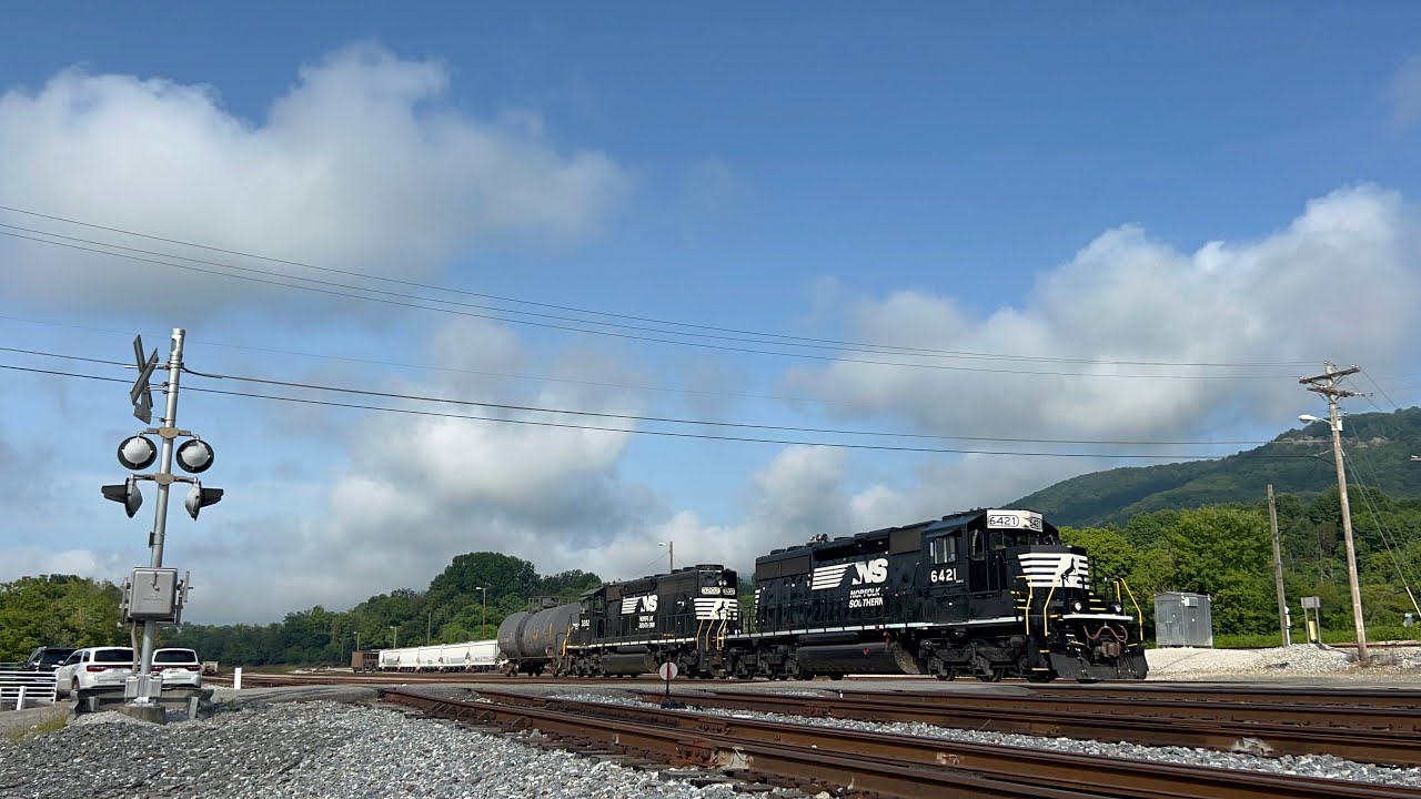 NS SD40-2 3202 & SD40-3 6421 Lead Local T36-09 on 8/9/23 - YouTube