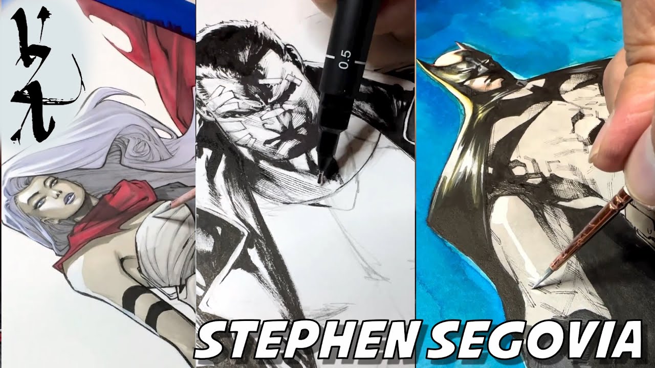 Stephen Segovia drawing Marv Psylocke Batman Venomized Pikachu - YouTube