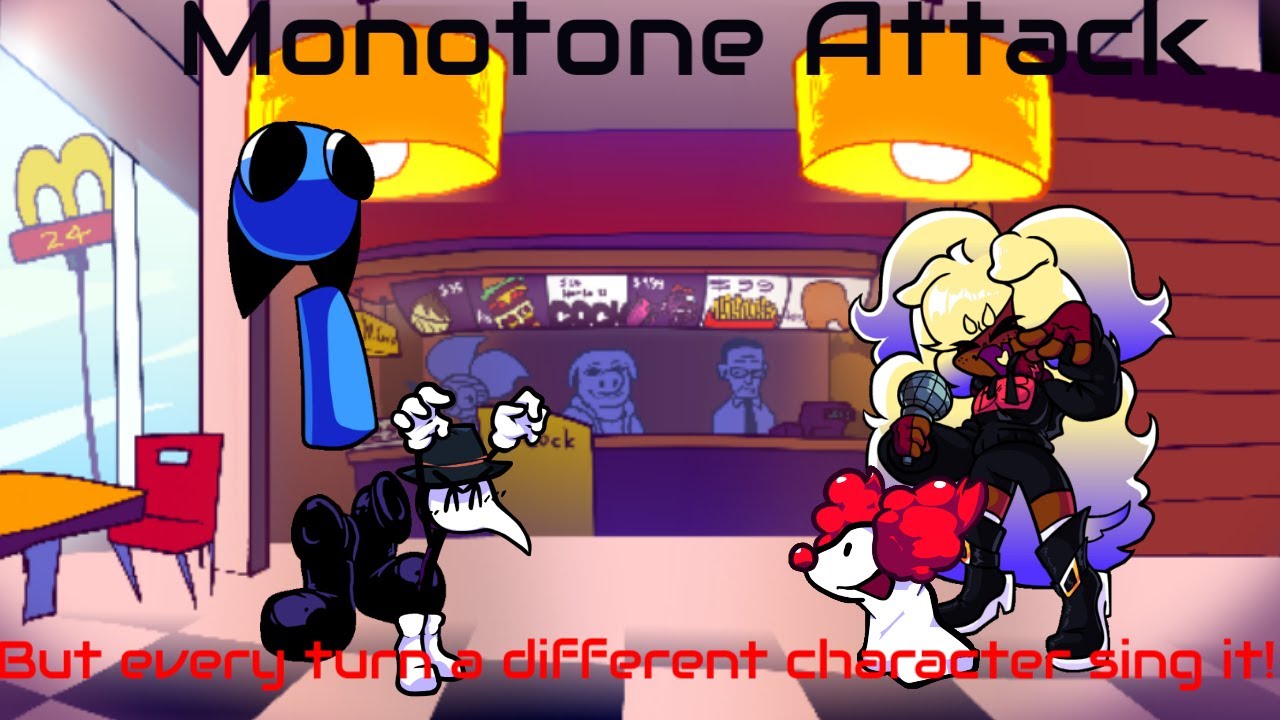 Monotone Attack But Every Turn A Different Characters Sing It! - YouTube