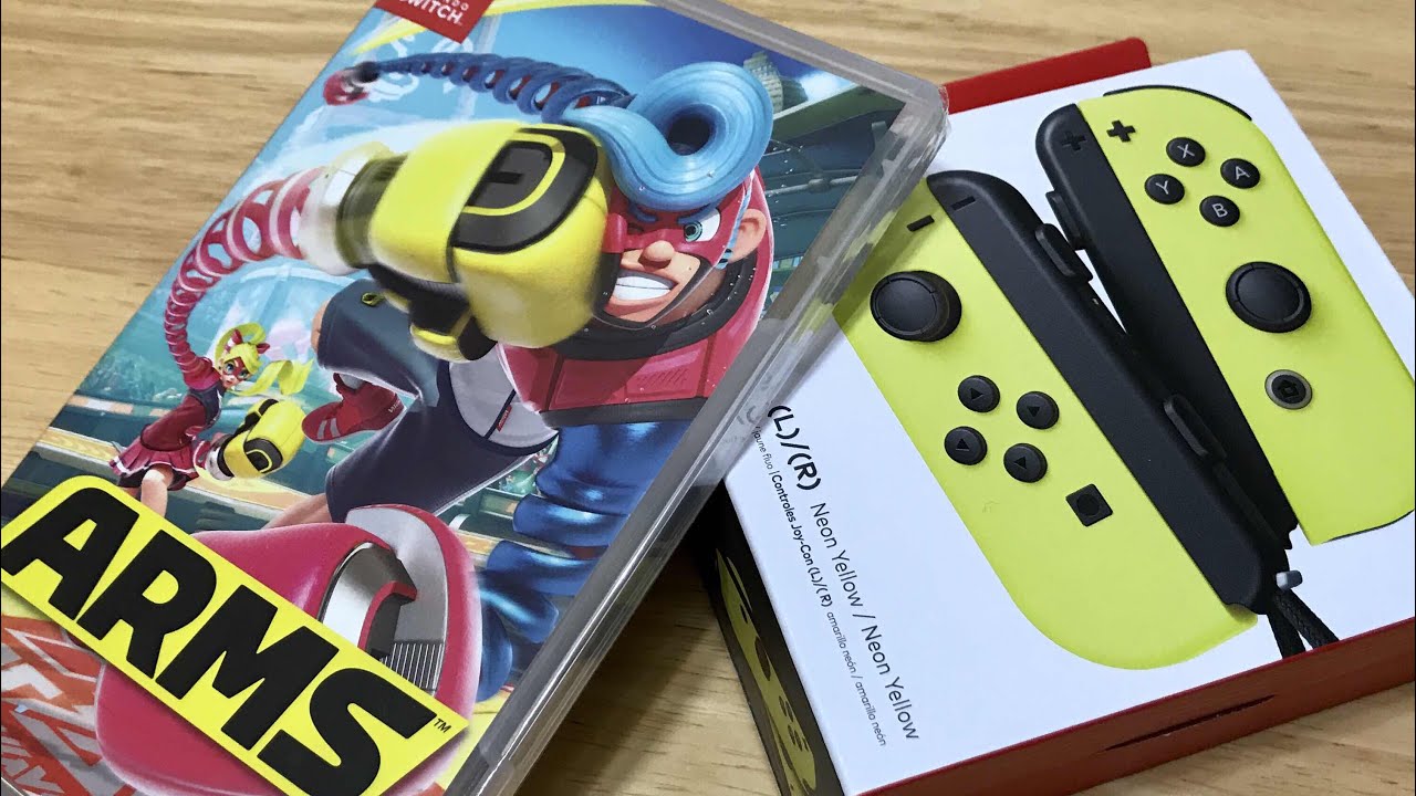 Nintendo Switch Neon Yellow JoyCons Unboxing! Arms Unboxing + Gameplay ...