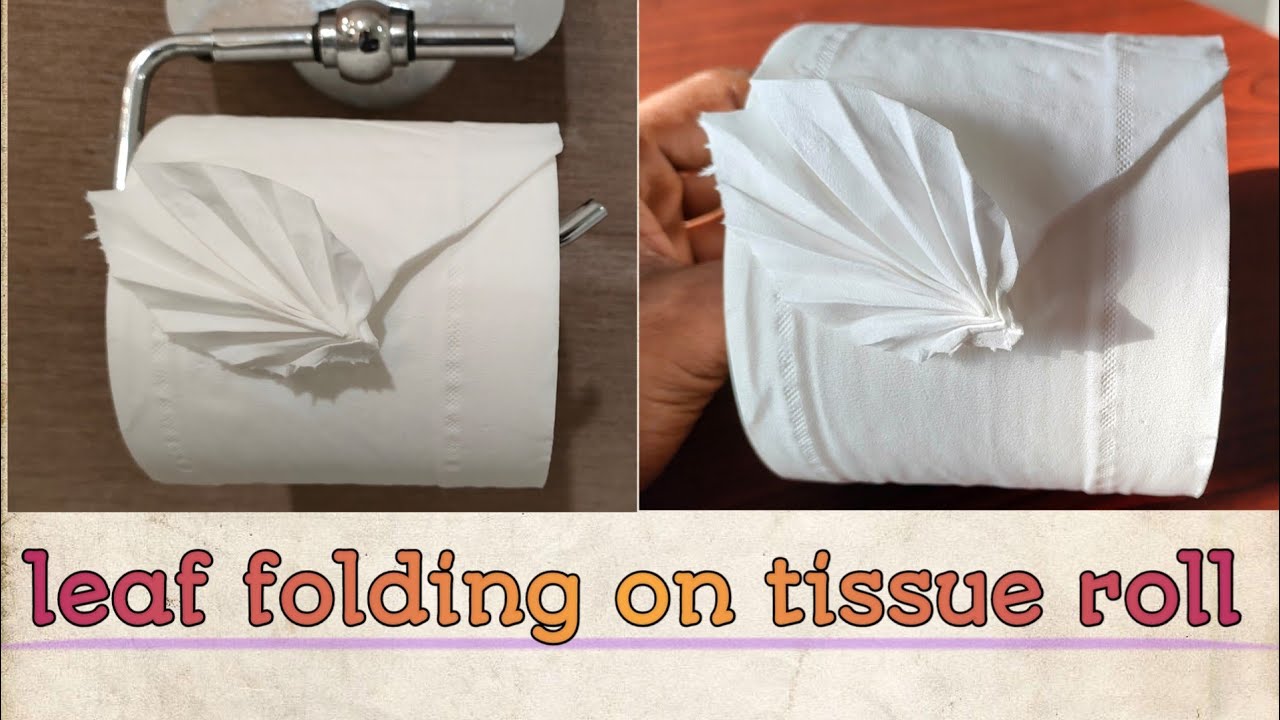 Leaf folding on Tissue roll #towel art//origami #arts - YouTube