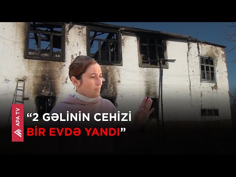 Qusarda 2 mərtəbəli, 8 otaqlı ev külə döndü - APA TV