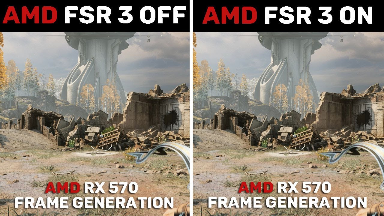 RX 570 - AMD FSR 3 Frame Generation OFF vs ON - YouTube